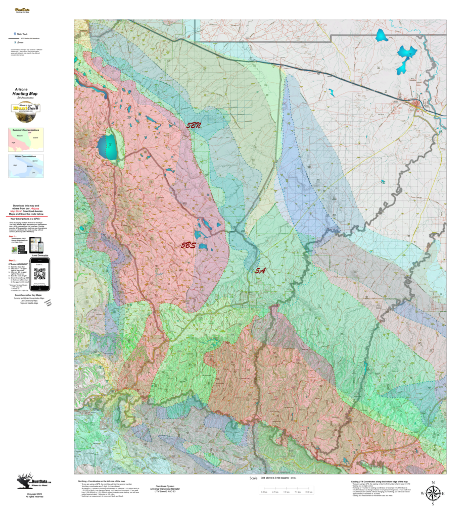 Arizona Elk Concentration Map - Hunt Data