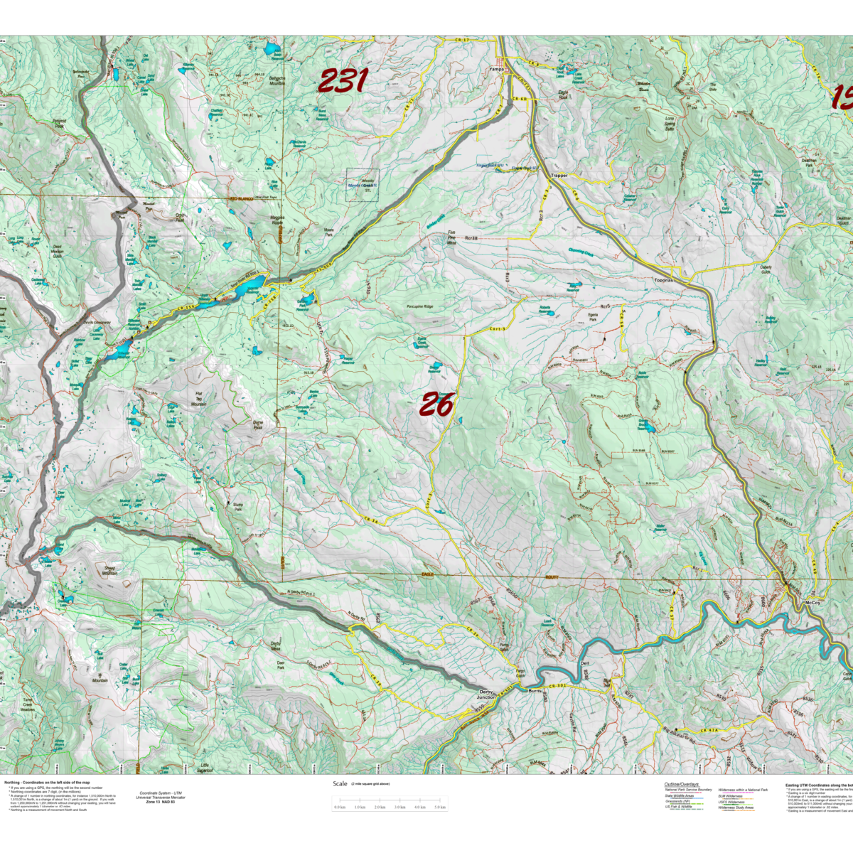 Colorado Hybrid - Land Use Base Map with Elk Concentrations New Pricing ...