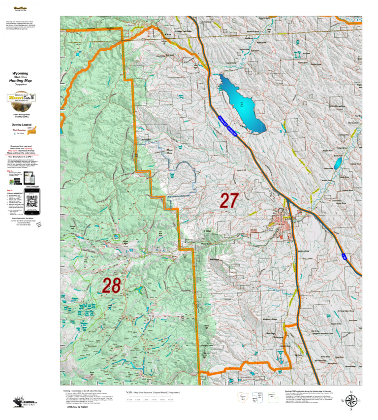 Wyoming Mule Deer Topograhical Maps. - Hunt Data