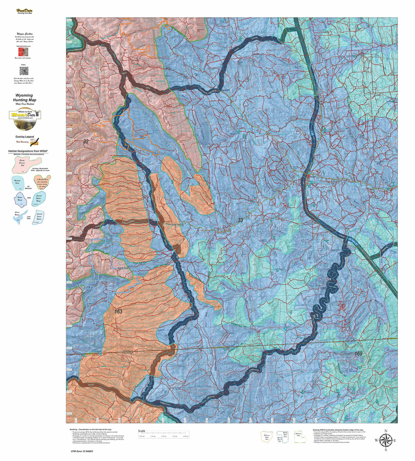 Wyoming Mule Deer Habitat Map. - Hunt Data