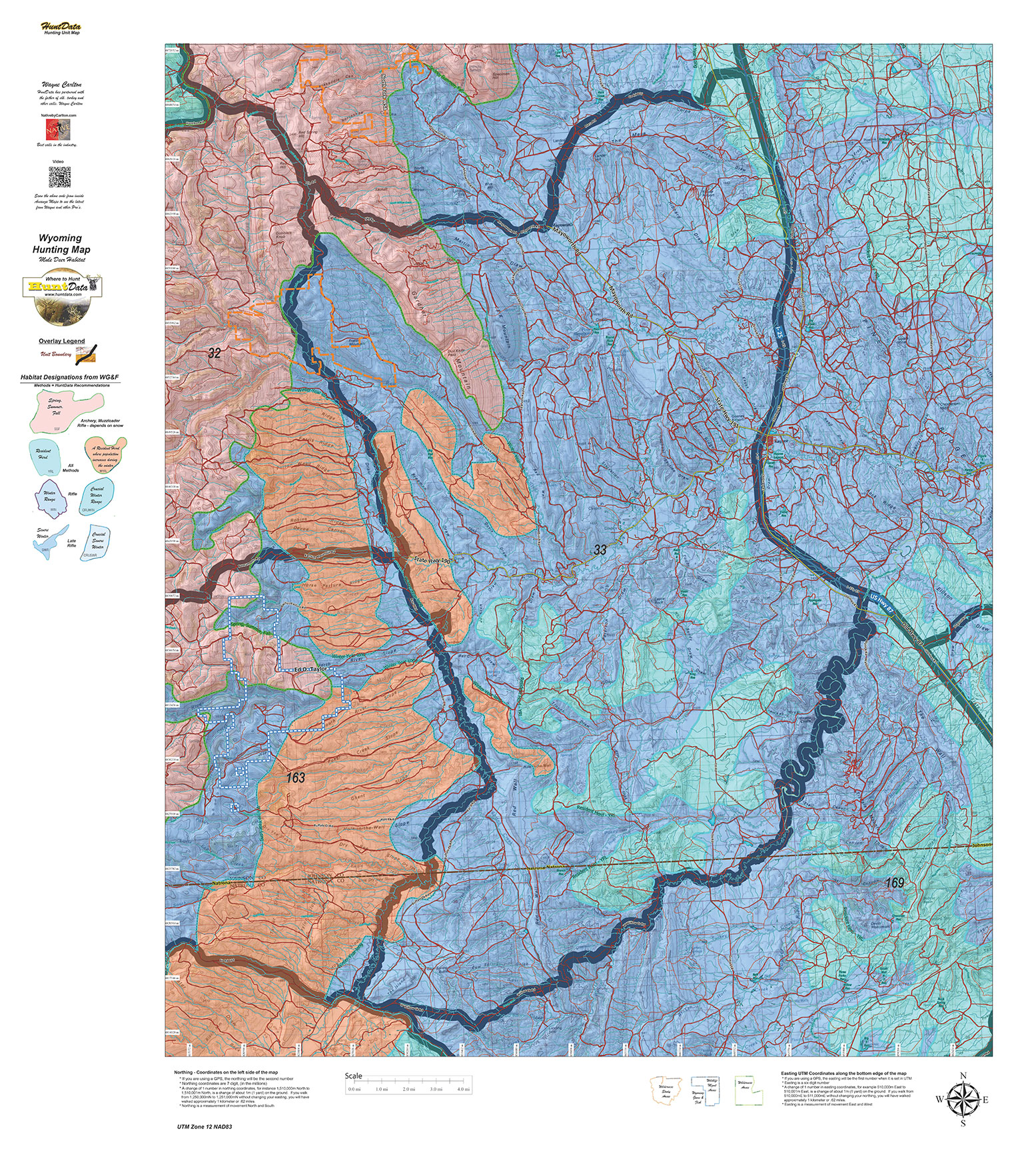 Wyoming Mule Deer Habitat Map. - Hunt Data