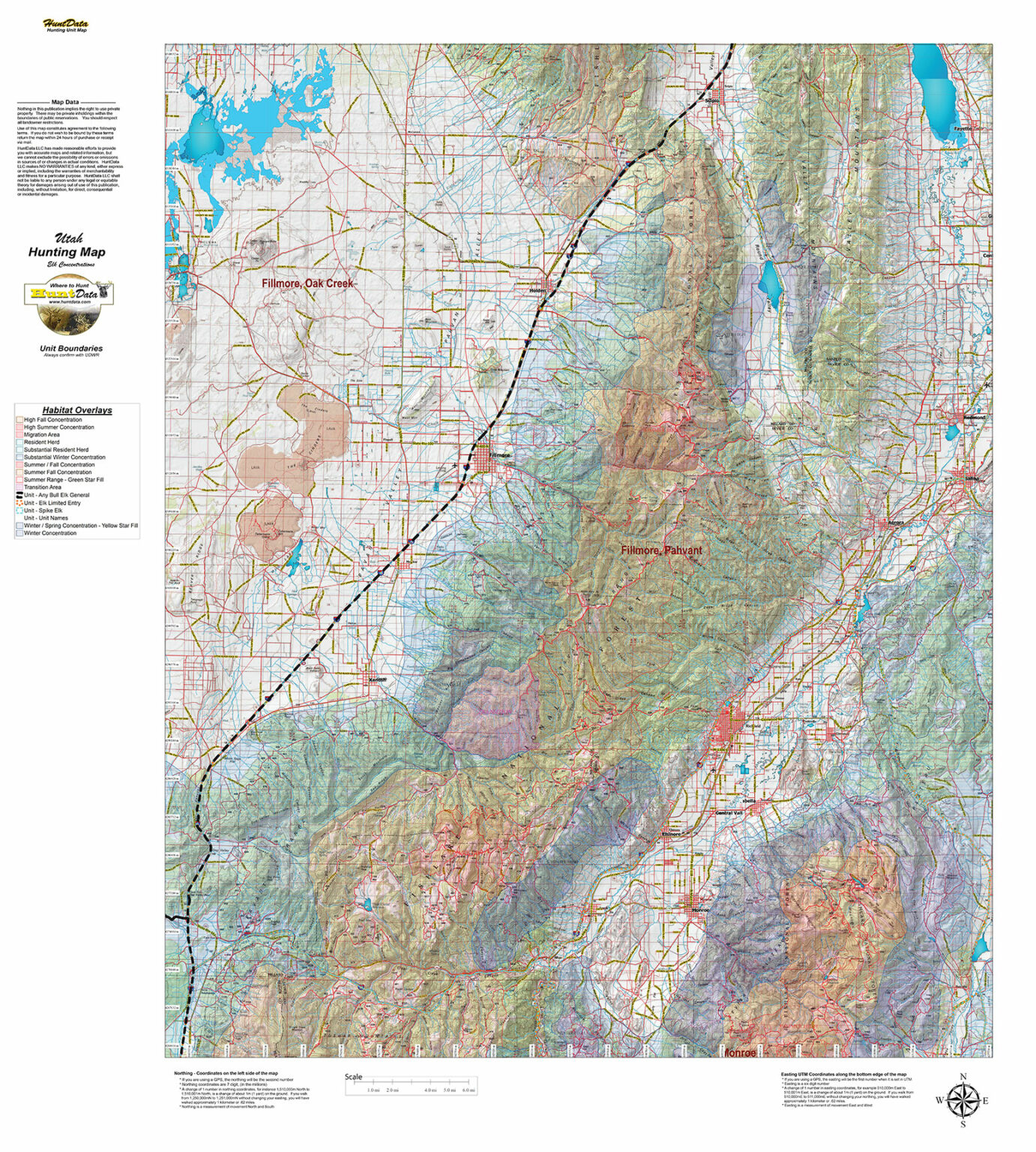 UT Elk Habitat Map. - Hunt Data