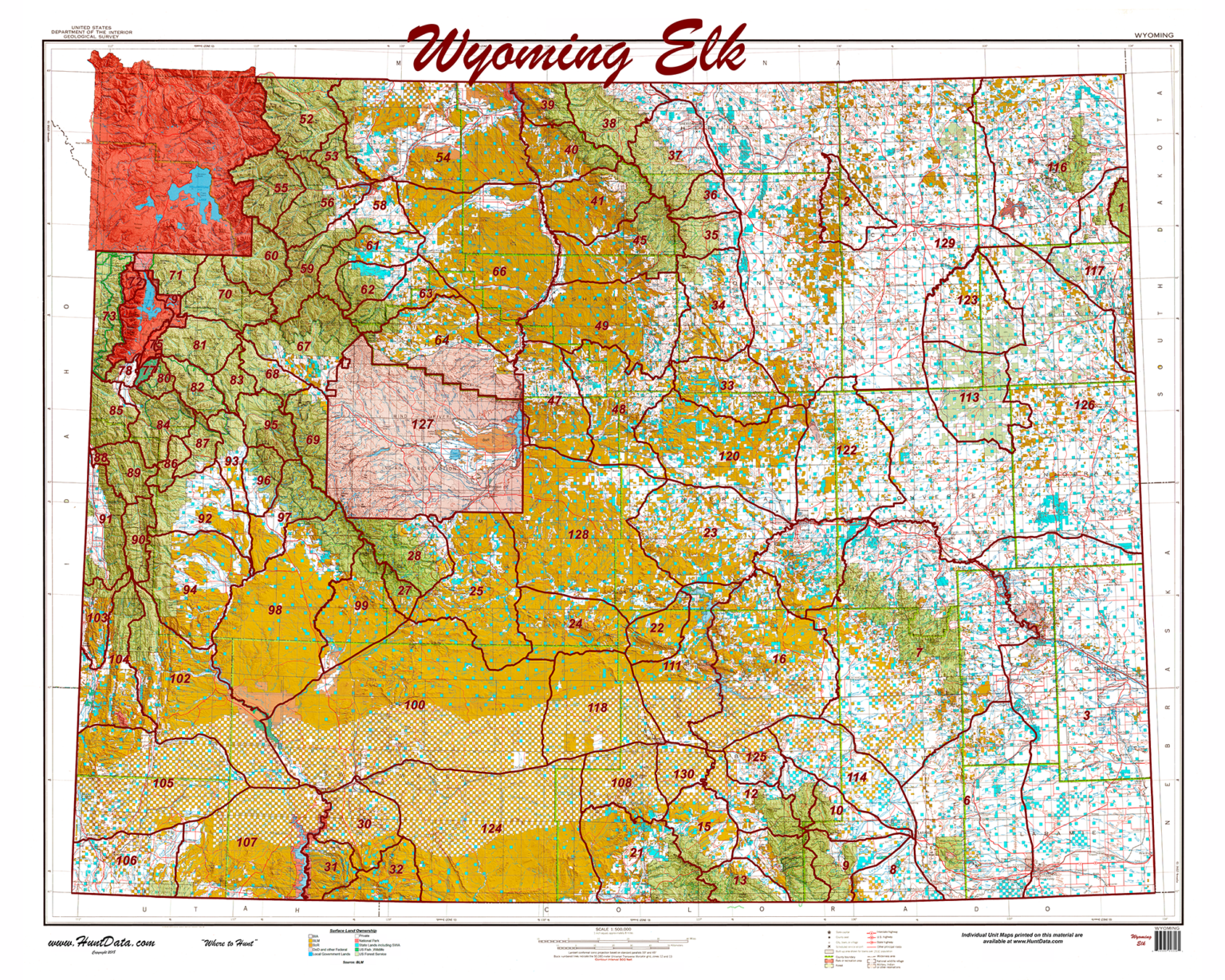 WYOMING Elk Hunting Maps - Hunt Data