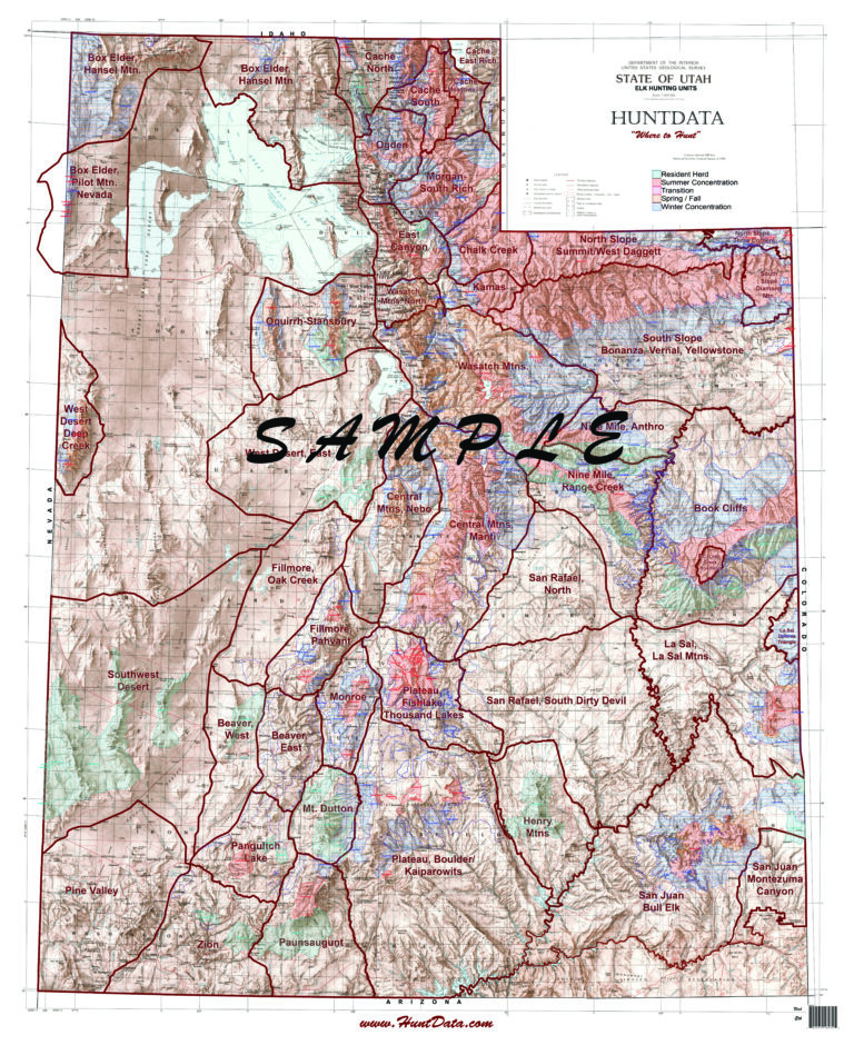 Utah Statewide Elk Concentration Map - Hunt Data